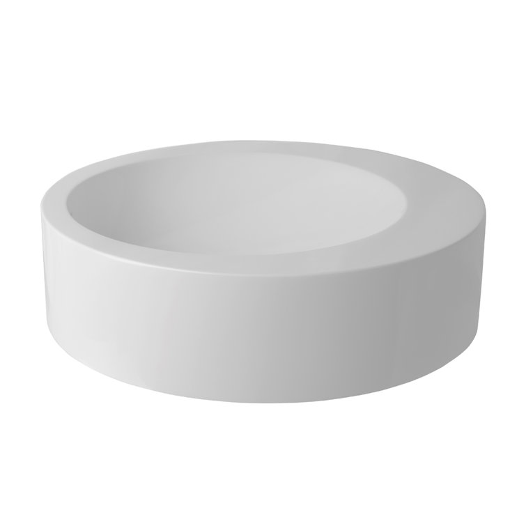 LACAVA La Scala 17.75'' Solid Surface Circular Vessel Bathroom Sink with Overflow | Wayfair